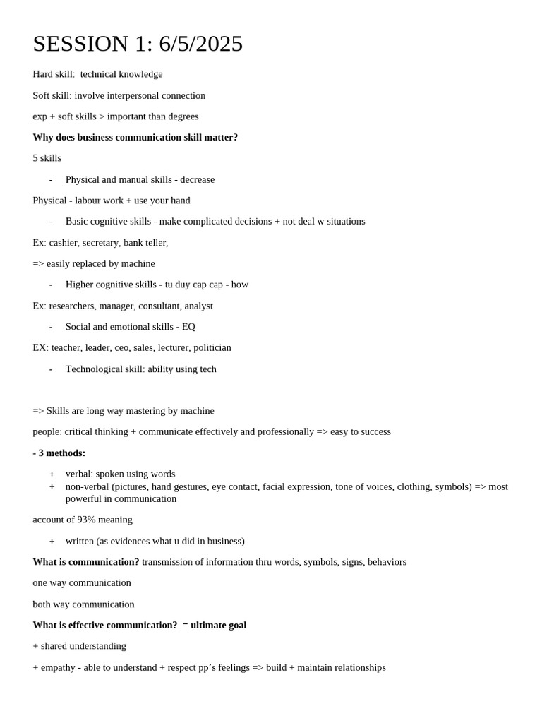 Essential Business Communication Skills | PDF | Nonverbal Communication ...