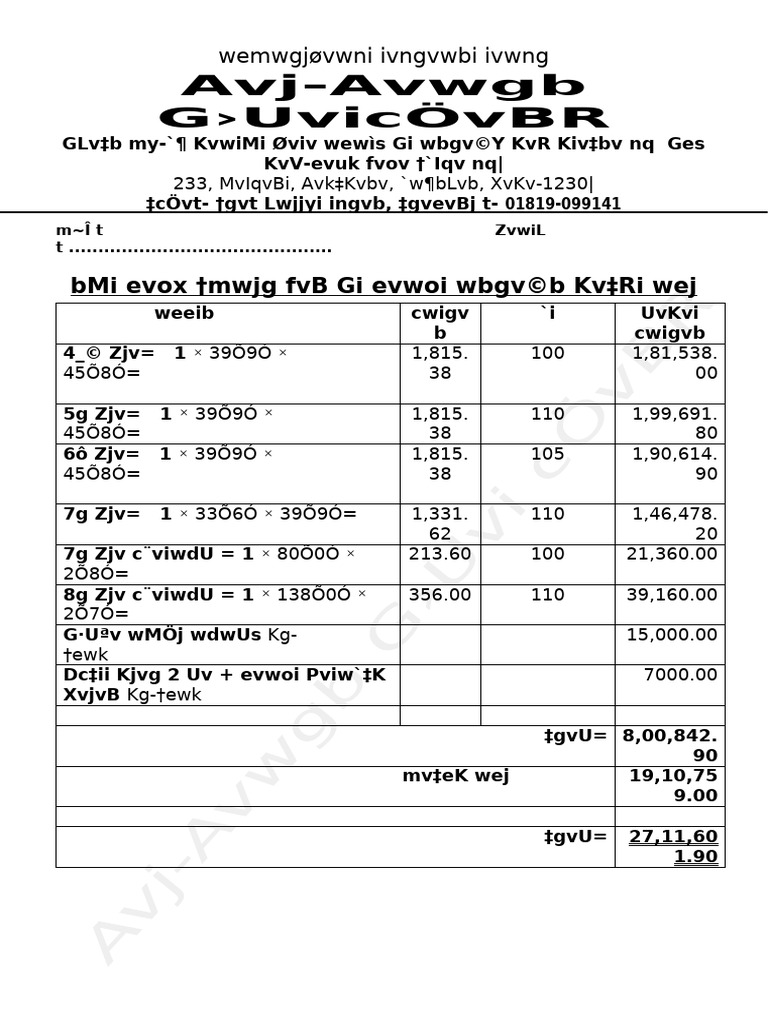Al Amin Enterprise Bill.. | PDF