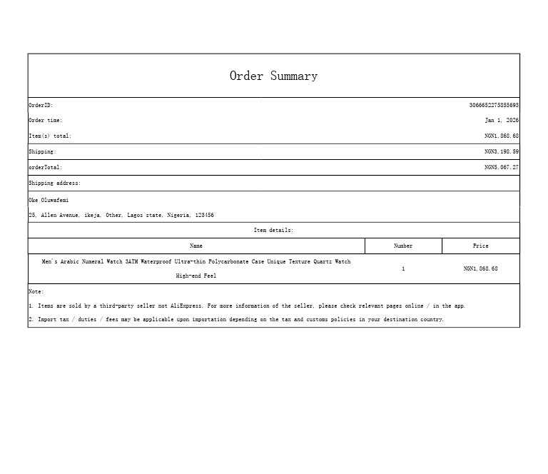Aliexpress Invoice | PDF