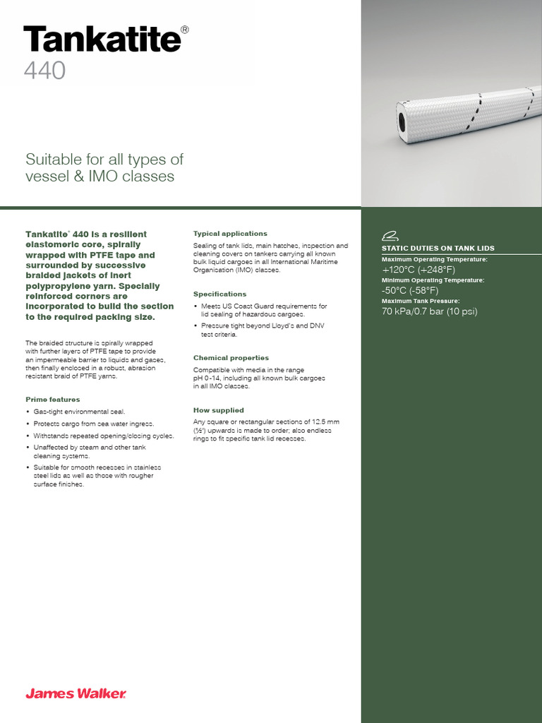 Tankatite® 440 Sealing Solutions | PDF | Pressure | Materials