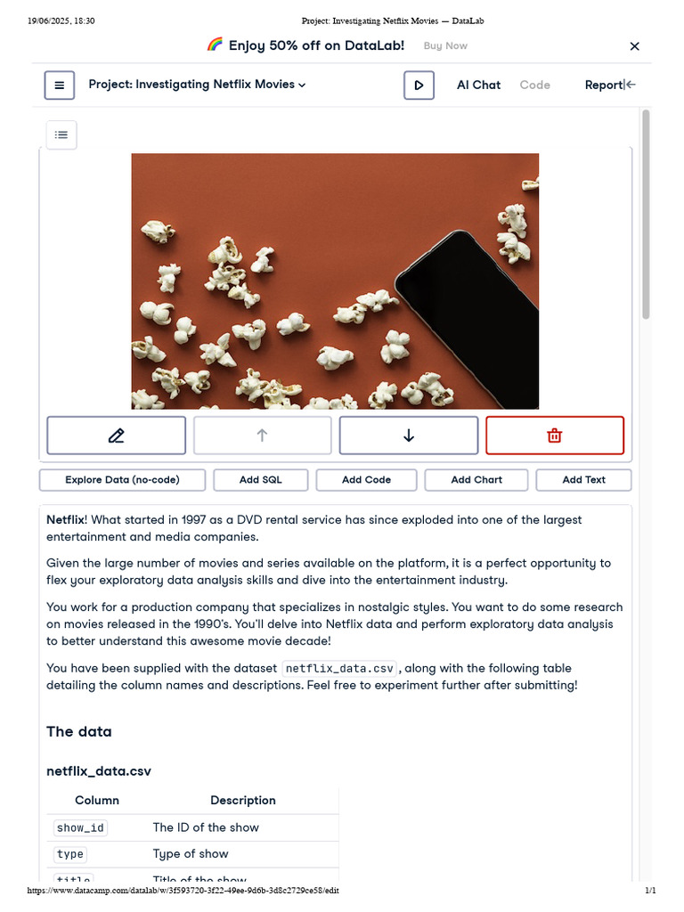 Project - Investigating Netflix Movies - DataLab | PDF