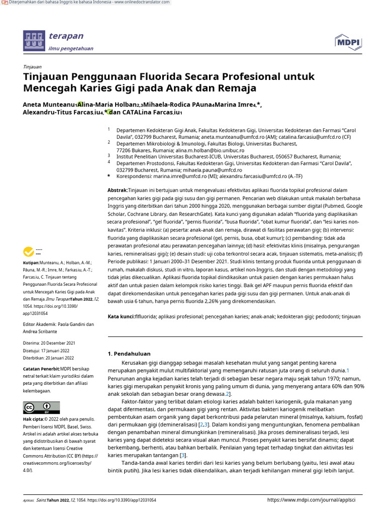 Efektivitas Fluorida untuk Cegah Karies Anak | PDF