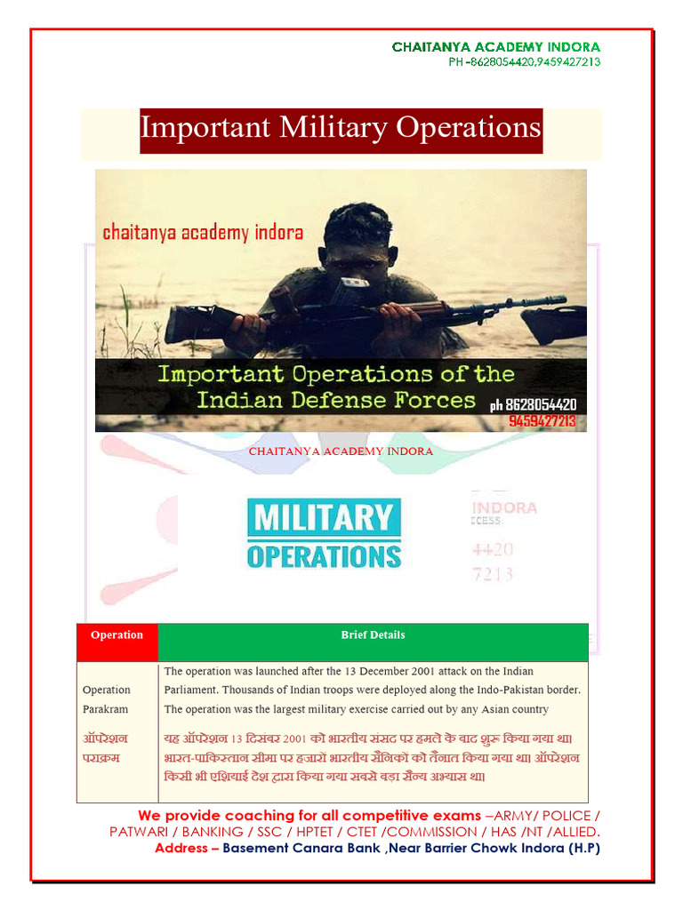 Important Military Operations | PDF