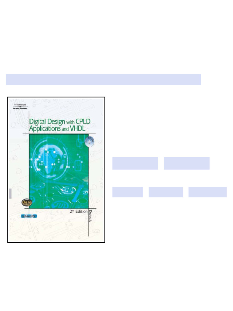 (Ebook) Digital Design with CPLD Applications and VHDL by Robert Dueck ...