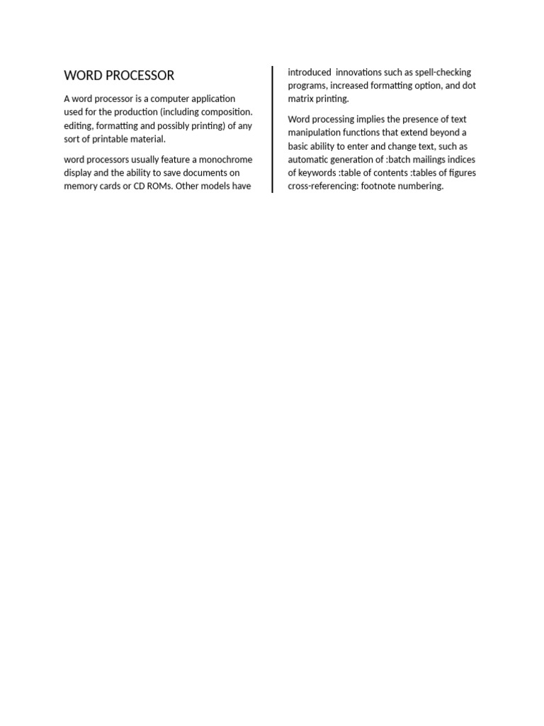 Word Processor | PDF