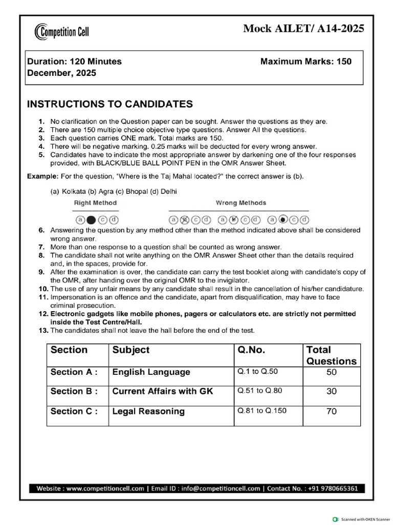Mock Ailet a14-2025 | PDF