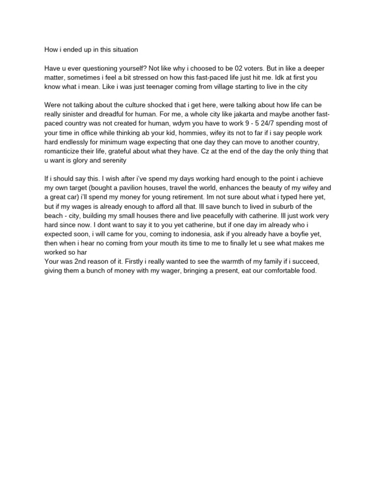 How i Ended Up in This Situation | PDF