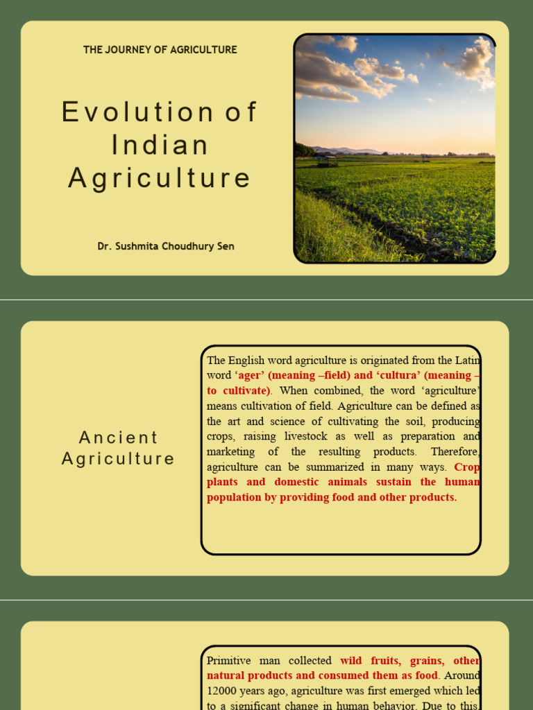 Evolution of Indian Agriculture History | PDF | Agriculture ...