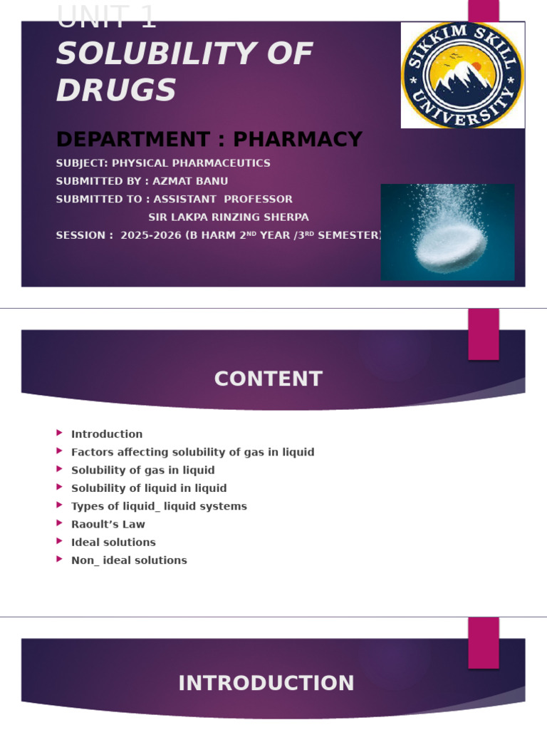 solubility of drug azmat banu | PDF | Solubility | Gases