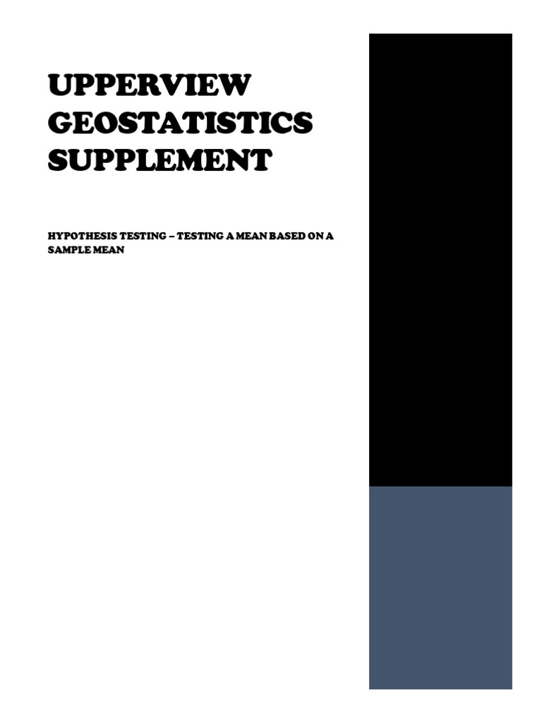 Hypothesis Testing in Geostatistics | PDF | Statistics | Variance