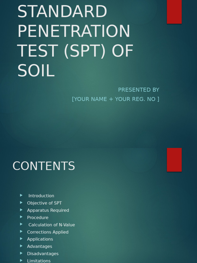 Standard Penetration Test (SPT) Guide | PDF