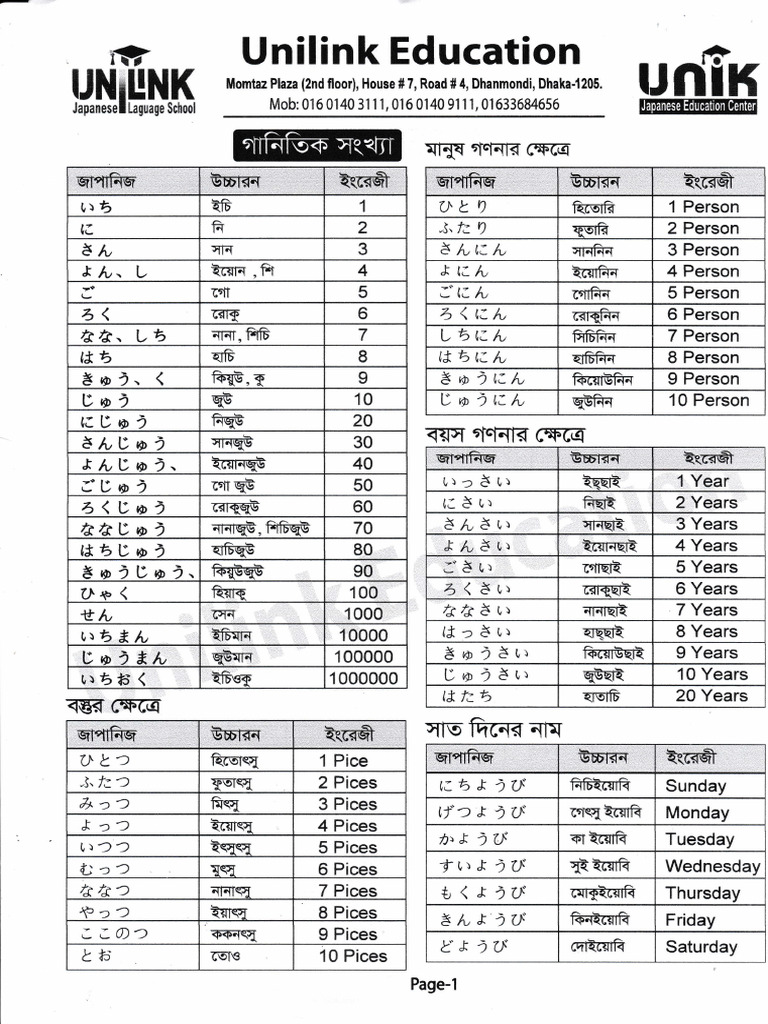 N5 Japanese Sheet (First Class Sheet) | PDF