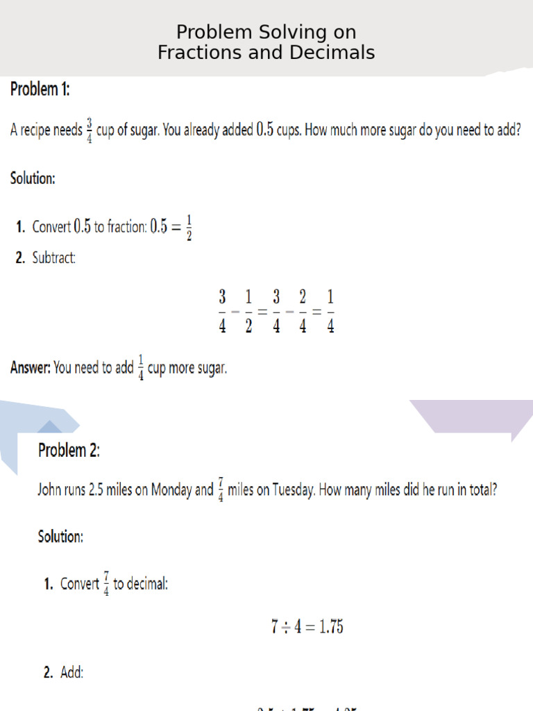 Business Math: Fractions & Decimals | PDF