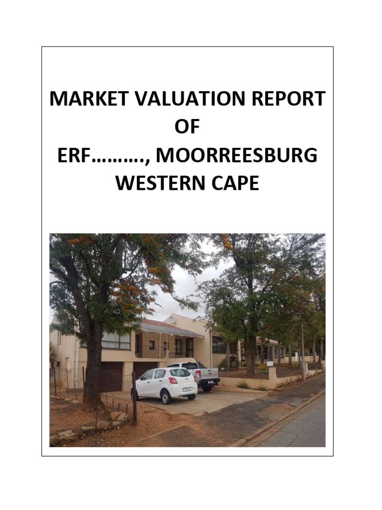 Market Valuation Report: Erf Moorreesburg | PDF | Real Estate Appraisal ...