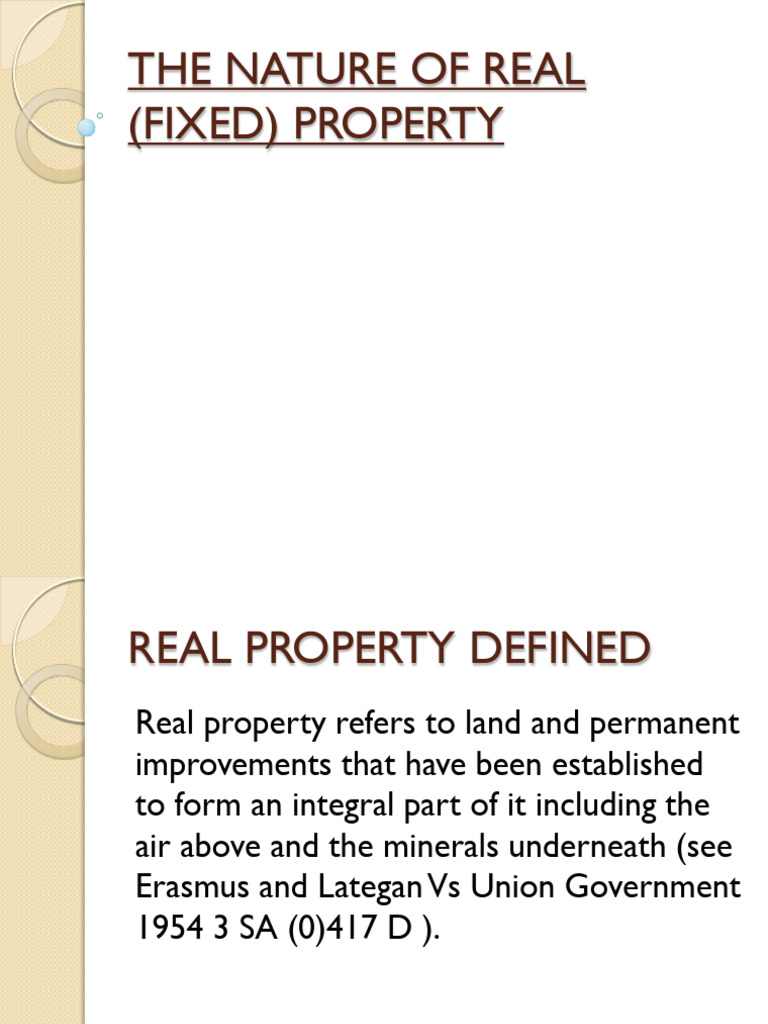 The Nature of Fixed Property | PDF | Property | Real Property