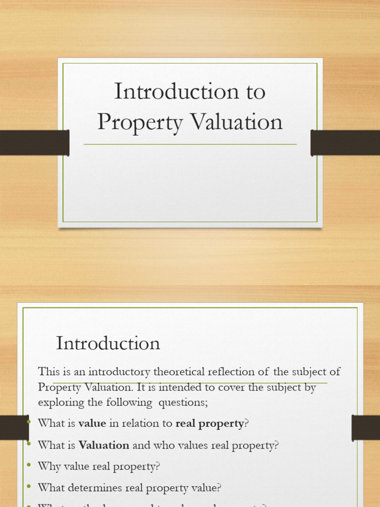 Property Valuation: Key Concepts Explained | PDF | Real Estate ...