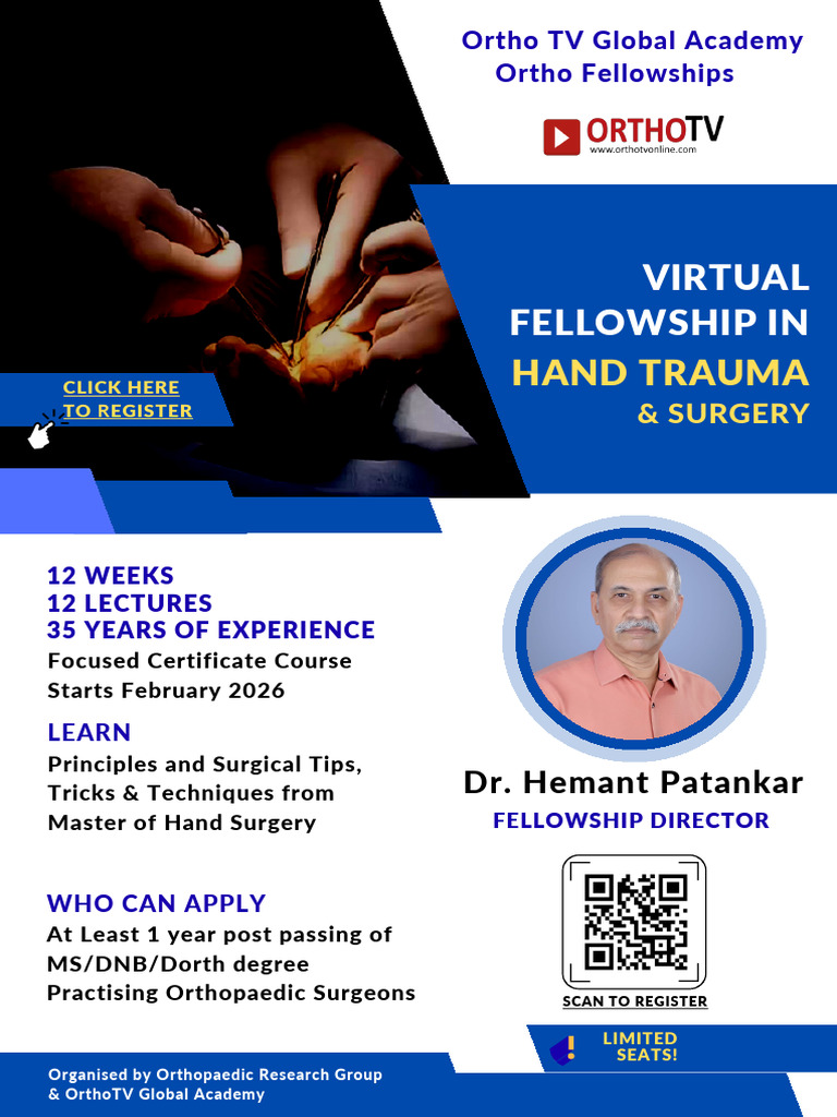 Virtual Fellowship in Hand Trauma & Surgery. | PDF | Hand ...