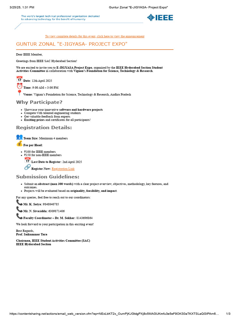 Guntur Zonal _E-JIGYASA- Project Expo | PDF