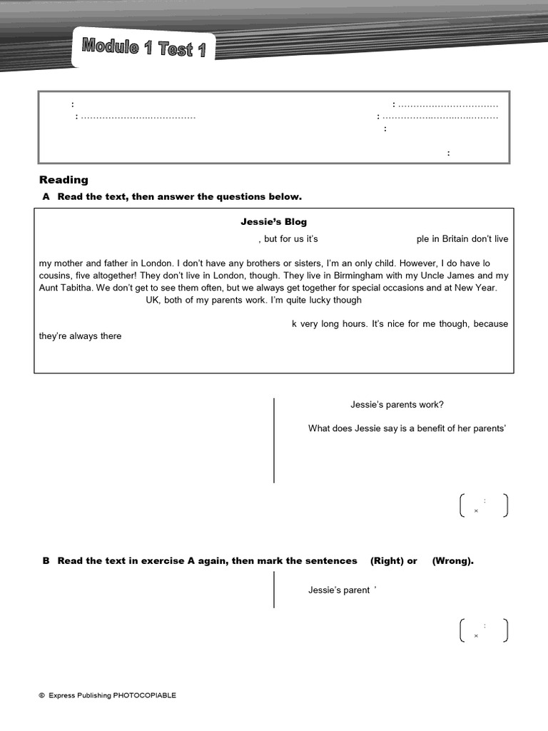 Jessie’s Blog: Family Life in the UK | PDF