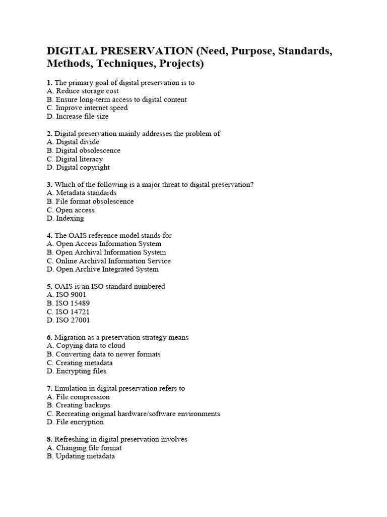 Digital Preservation and Library Initiatives | PDF | Cloud Computing ...
