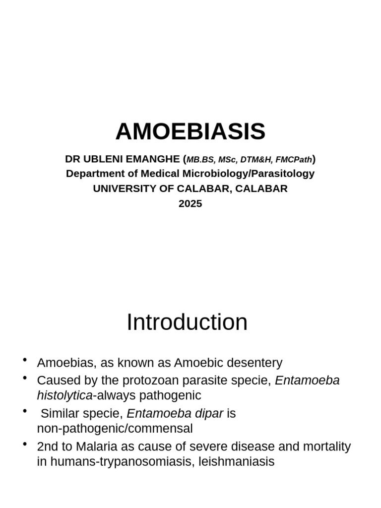 Understanding Amoebiasis: Causes & Treatment | PDF | Medical ...