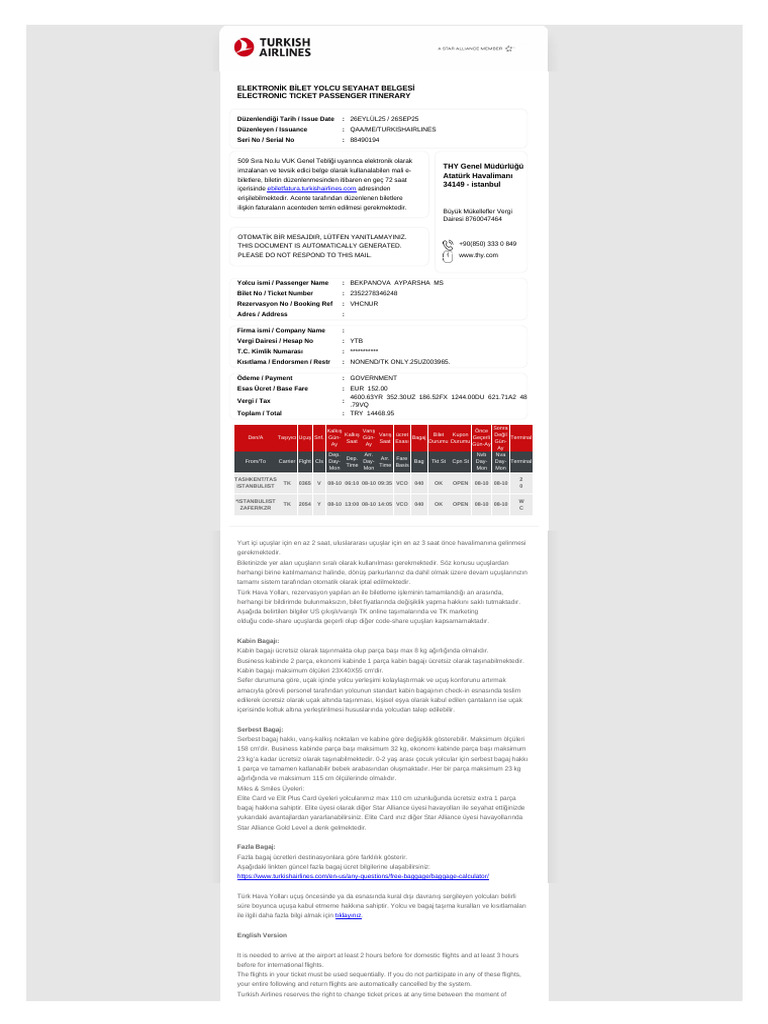 Electronic Ticket | PDF