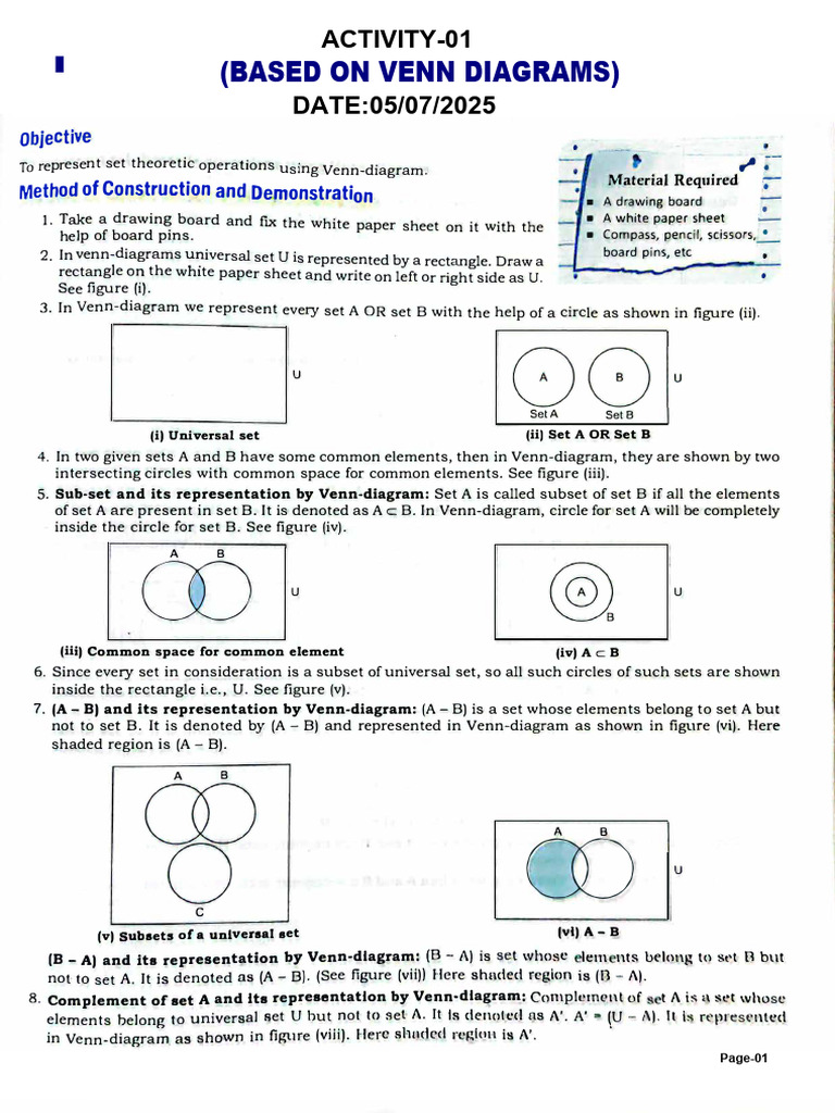 Venn Diagram Set Operations Guide | PDF | Mathematics | Mathematical ...