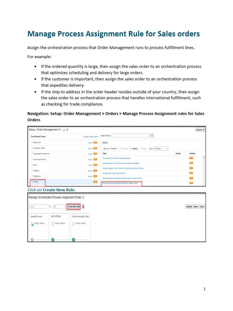 Sales Order Process Assignment Rules | PDF
