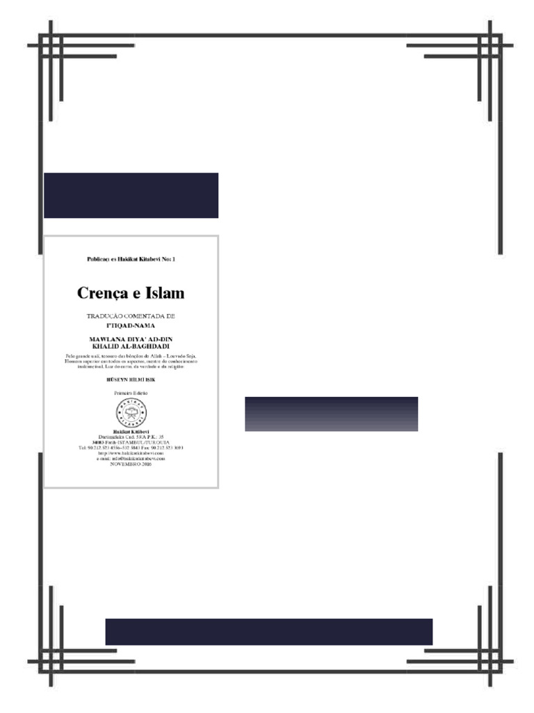 Crença e Islam 1st Edition Mawlana Diya’ Ad-Din Khalid Al-Baghdadi ...