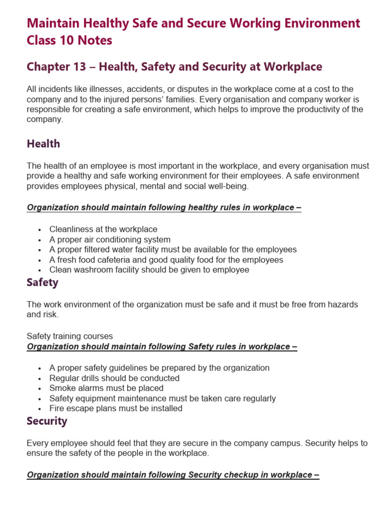 Workplace Health and Safety Guidelines | PDF | Occupational Safety And ...