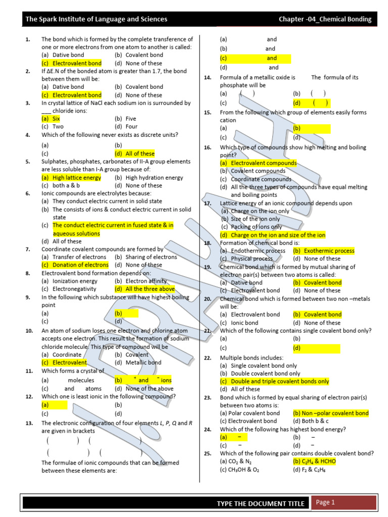 Chapter 04 - © Mdcatian - S Stetho 1 | PDF | Chemical Bond | Ionic Bonding