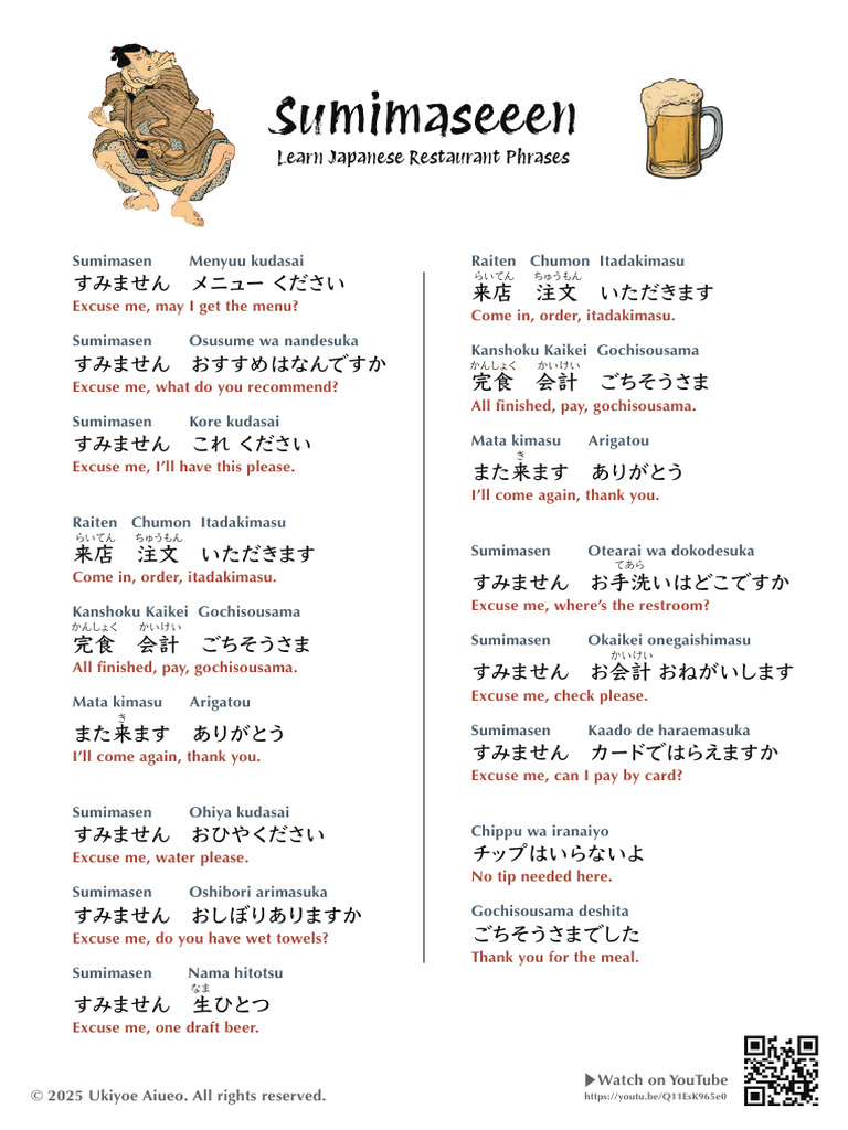 Sumimase Sheet | PDF