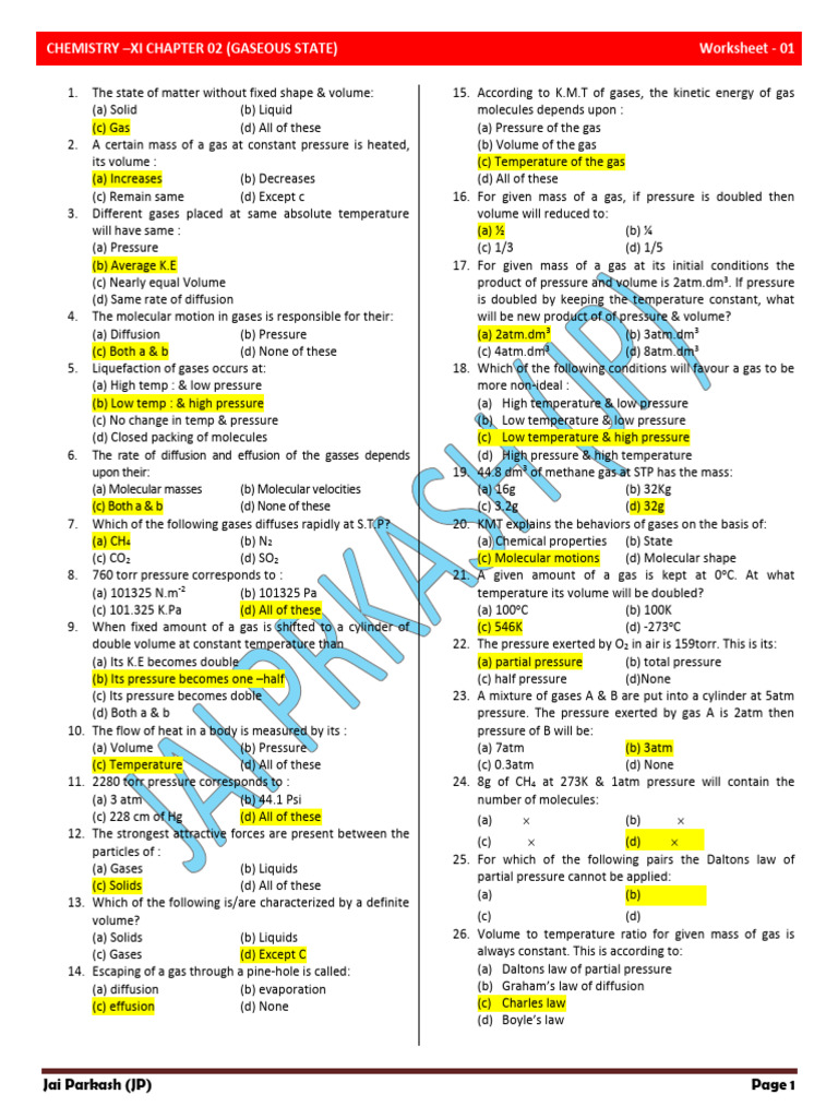 Chap - 02 - 01 JP © Mdcatian - S Stetho (KEY) | PDF | Gases | Liquids