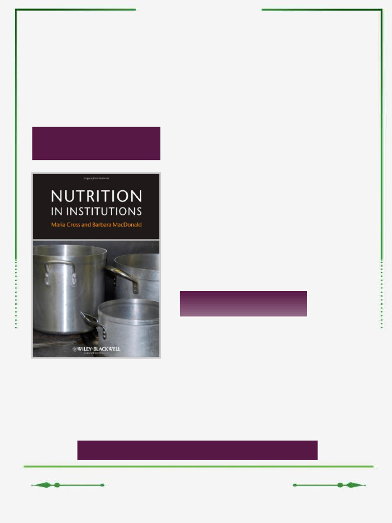Nutrition in Institutions 1st Edition Maria Cross ebook expanded ...