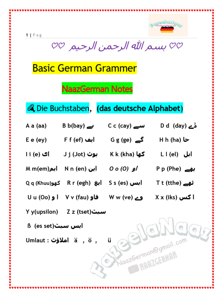 Basic German Grammar Guide | PDF