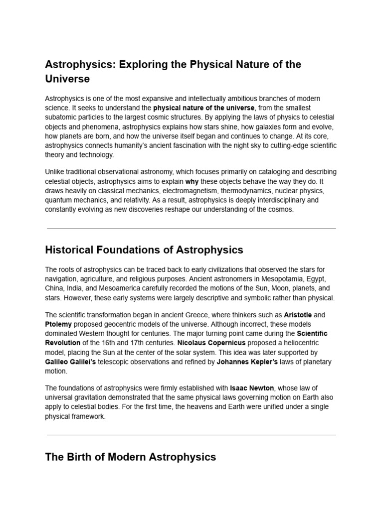 Astrophysics Basics | PDF | Astrophysics | Physics