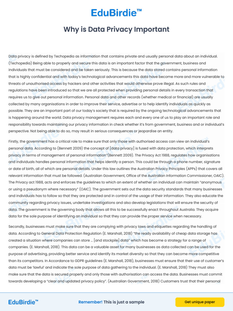 Importance of Data Privacy Explained | PDF | Privacy | Information Privacy