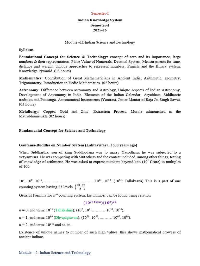 Indian Science & Technology Syllabus | PDF | Numbers | Arithmetic