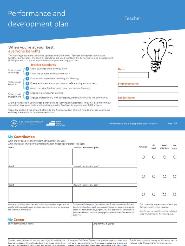 Teacher Performance Development Plan | PDF | Teachers | Learning