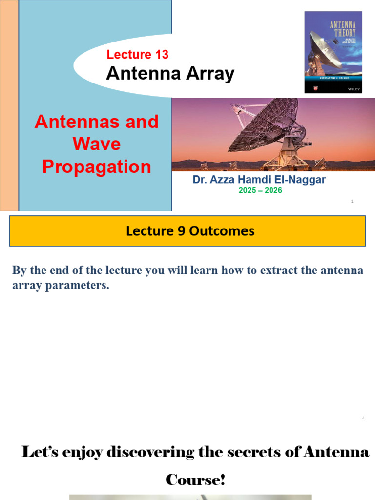 Lec 10-1 | PDF | Antenna (Radio) | Matrix (Mathematics)