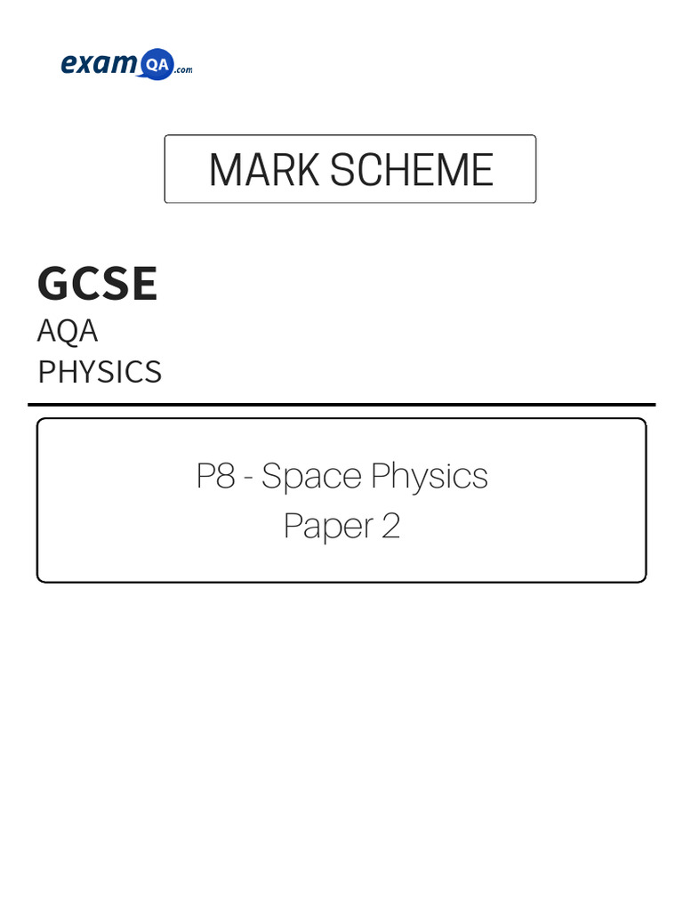 AQA GCSE Physics Space Mark Scheme | PDF