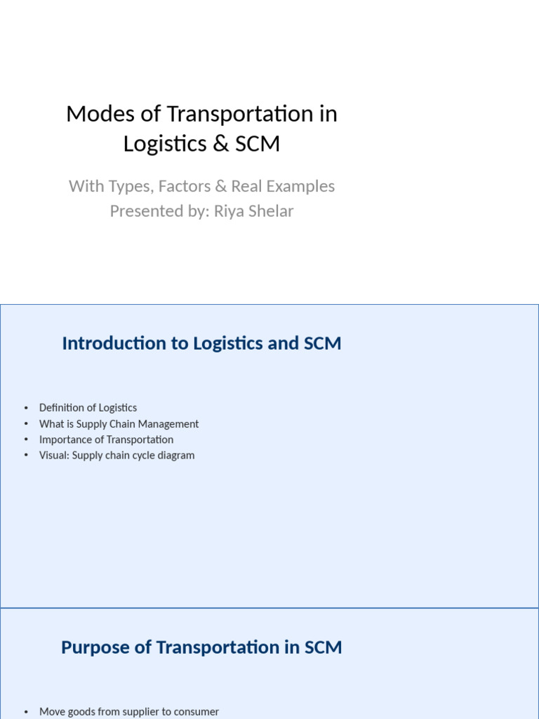 Transportation Modes in Logistics Explained | PDF | Transport | Cargo