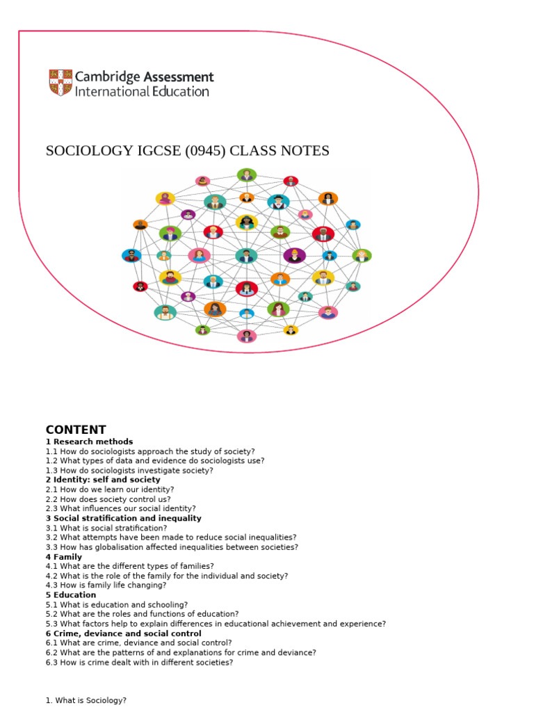 Sociology Igcse Class Notes | PDF | Sampling (Statistics) | Feminism