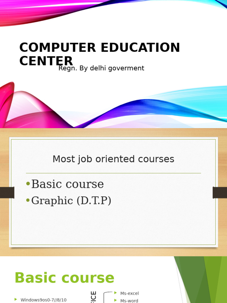 Job-Oriented Computer Courses in Delhi | PDF