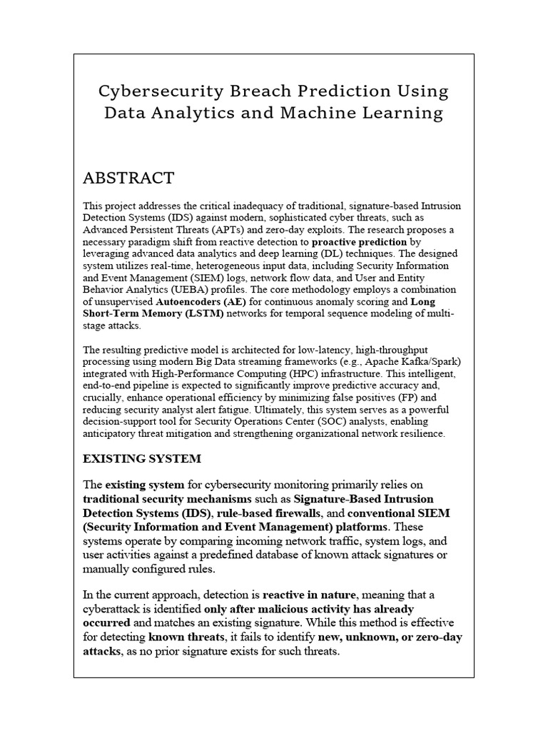 Cybersecurity Breach Prediction Model | PDF | Computer Security | Security