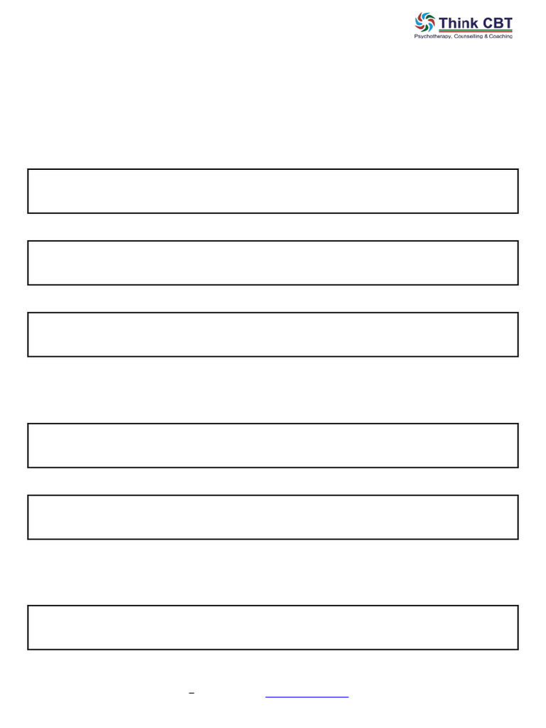 Behavioural Experiment Worksheet Think CBT V 14.02.17 | PDF