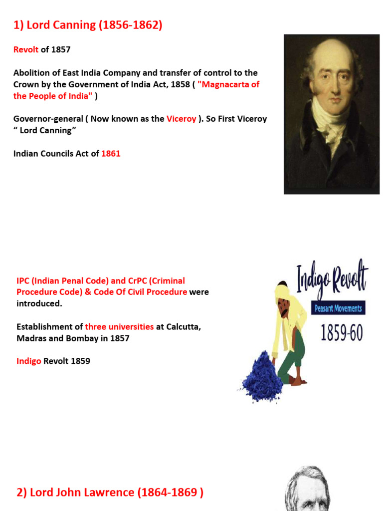 Lord Canning, Mayo, Lytton, Ripon, Dufferin | PDF