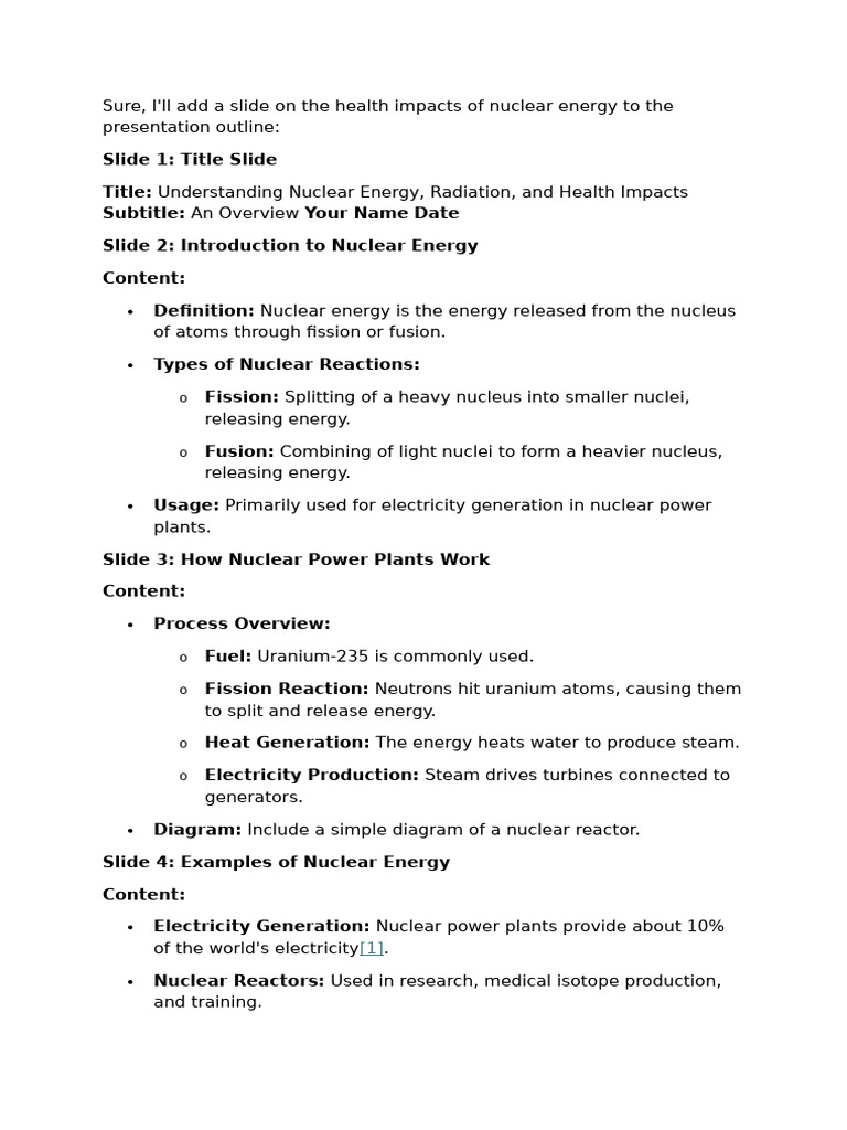 Environmental Science - Nuclear Energy, Radiation, Health Impacts | PDF ...