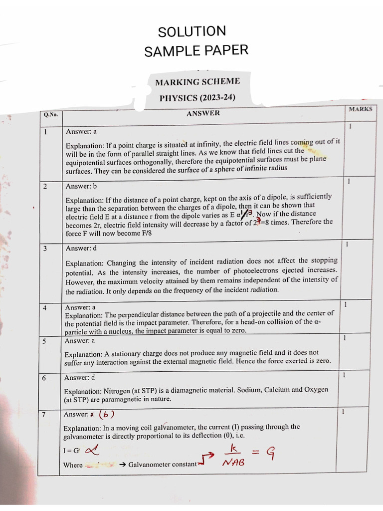 Sample paper solution | PDF