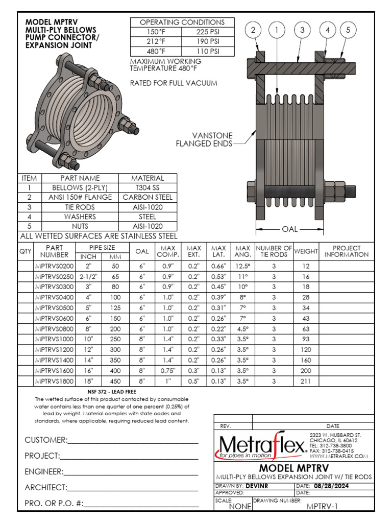 Metraflex MPTRV Submittal | PDF | Industrial Processes | Building ...